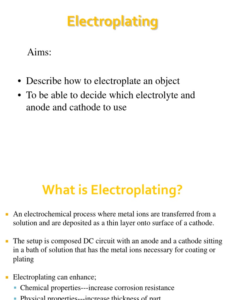 Electroplating | PDF | Anode | Cathode