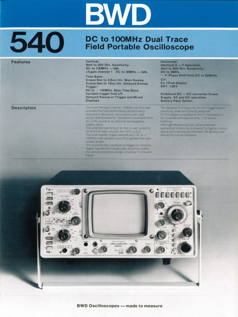 BWD 540 Oscilloscope Brochure | PDF
