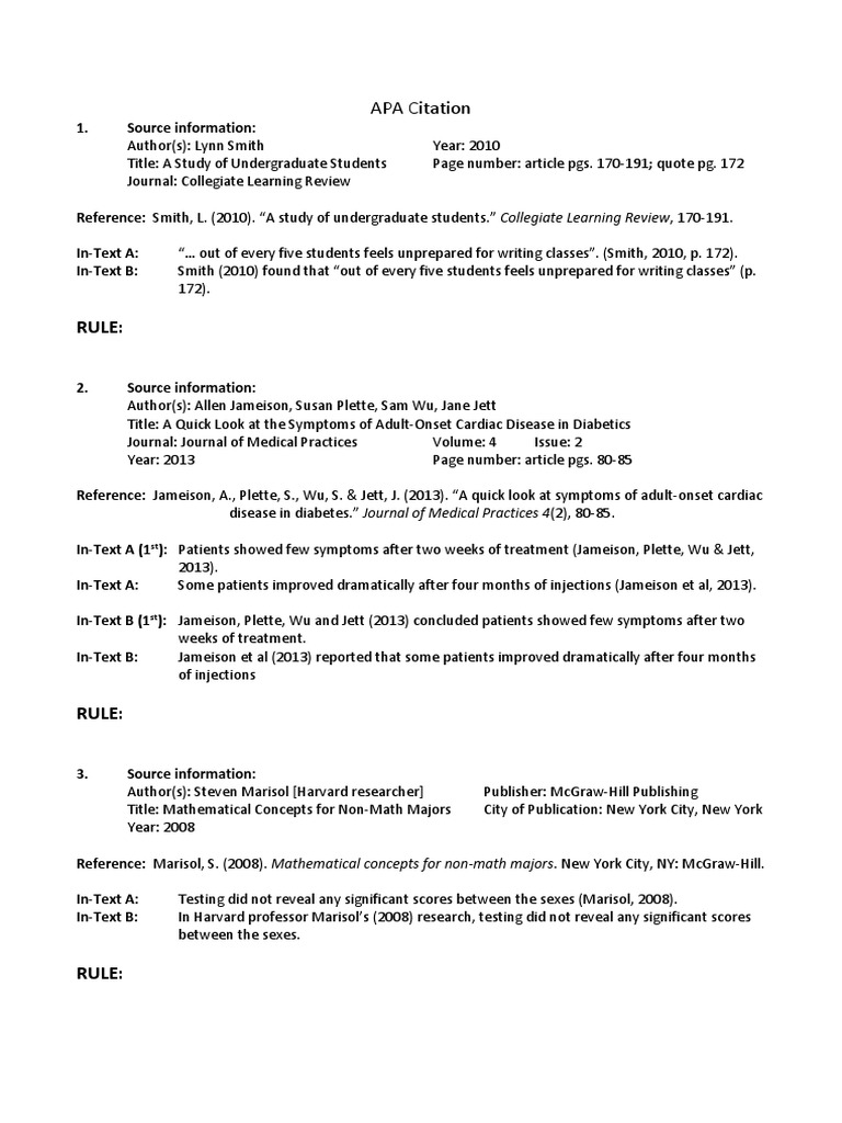 APA Citation Work Sheet | Download Free PDF | Health Care | Medicine