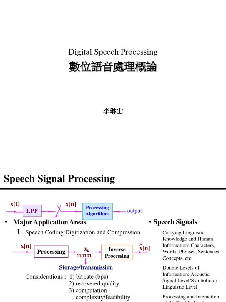 01 Introduction To Digital Speech Processing | PDF | Speech Recognition | Speech