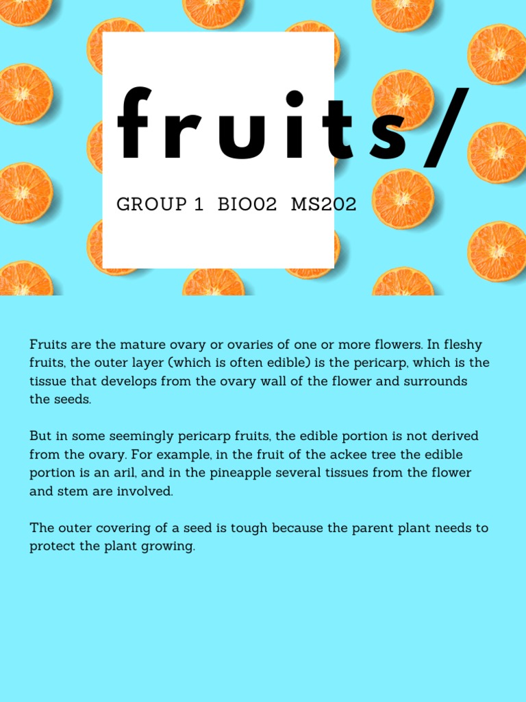 Fruits Guide - Types, Functions & Examples | PDF | Fruit | Plant ...
