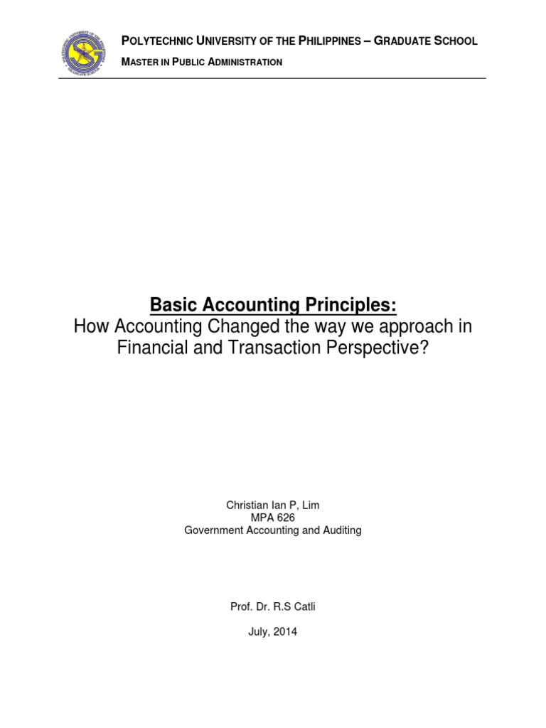 Basic Principles of Accounting Explained | PDF | Expense | Debits And ...