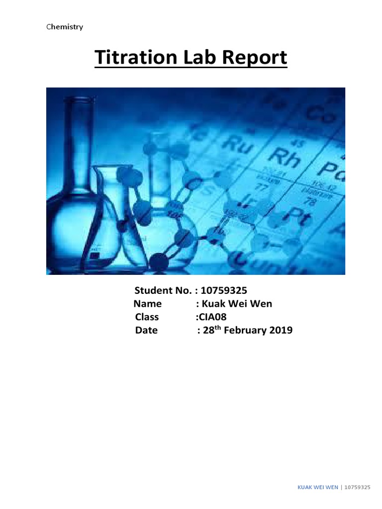 Titration Lab Report | PDF | Titration | Chemistry
