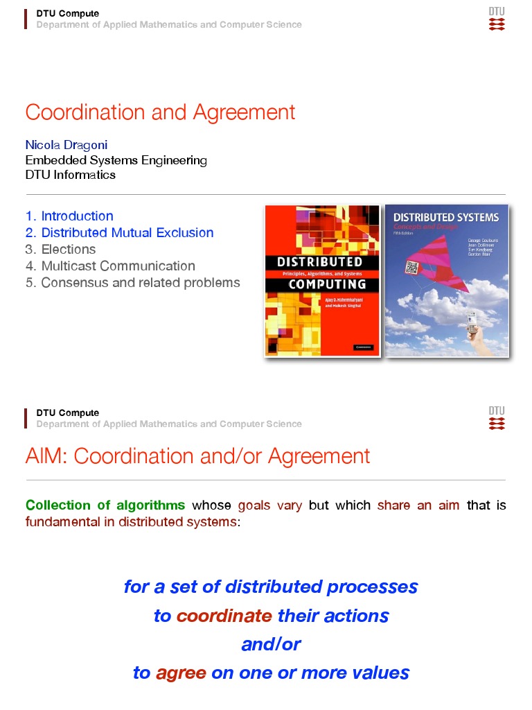 Coordination and Agreement: 2. Distributed Mutual Exclusion | PDF ...