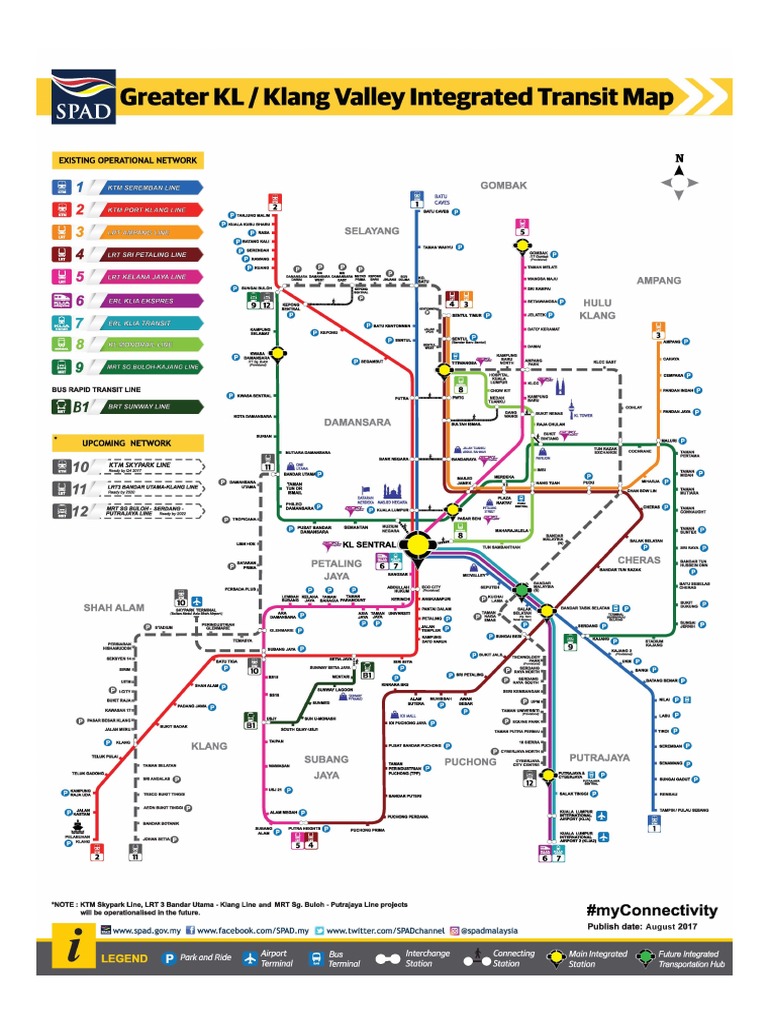 Malaysia Kuala Lumpur SPAD Official Transit Map New | PDF