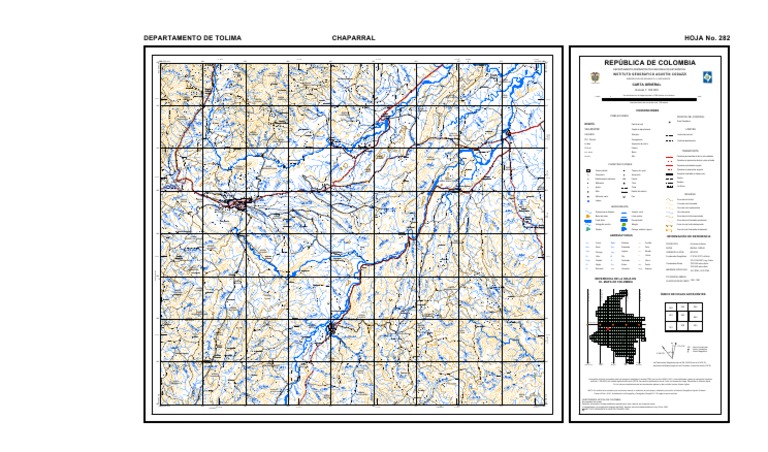 Mapa topográfico del departamento de Tolima que muestra las características geográficas del ...