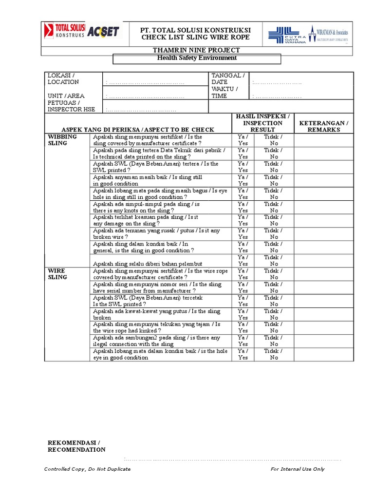 Form Inspection Sling | PDF