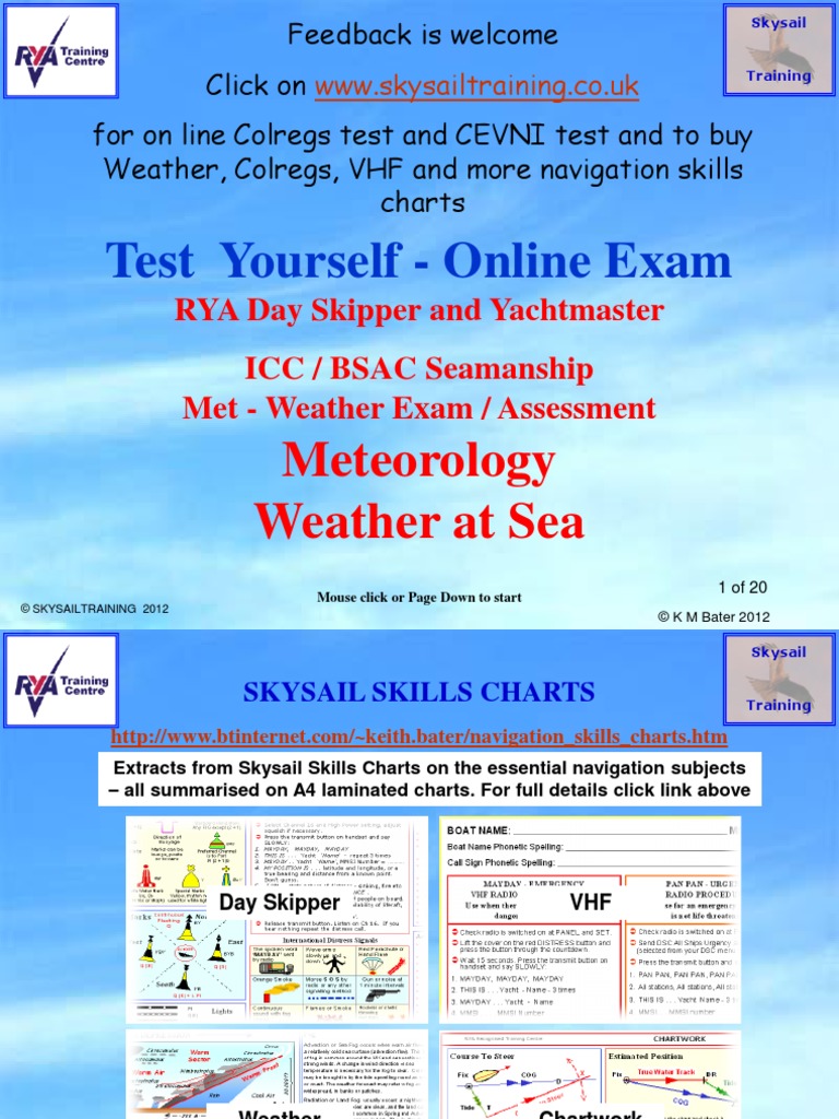 Test Yourself - Online Exam: Meteorology Weather at Sea | PDF | Fog | Rain