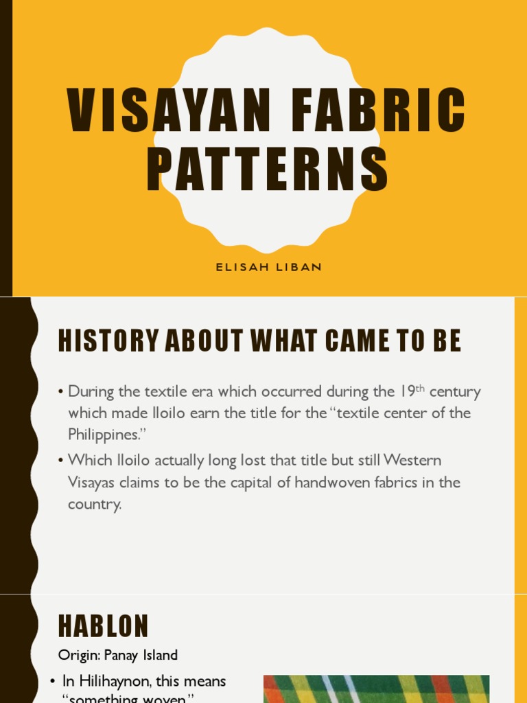 Visayan Fabric Patterns: Elisah Liban | PDF
