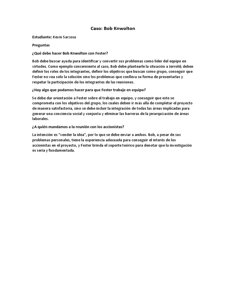 Caso Bob Knowlton | PDF