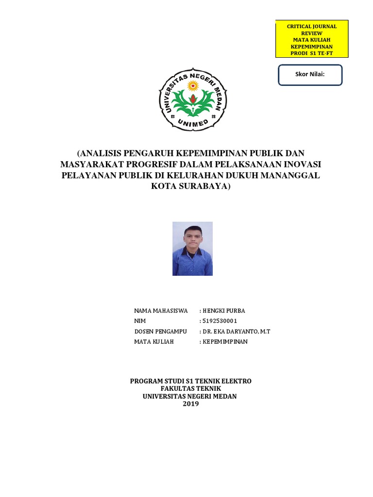 Analisis Pengaruh Kepemimpinan Publik Dan Masyarakat Progresif Dalam ...