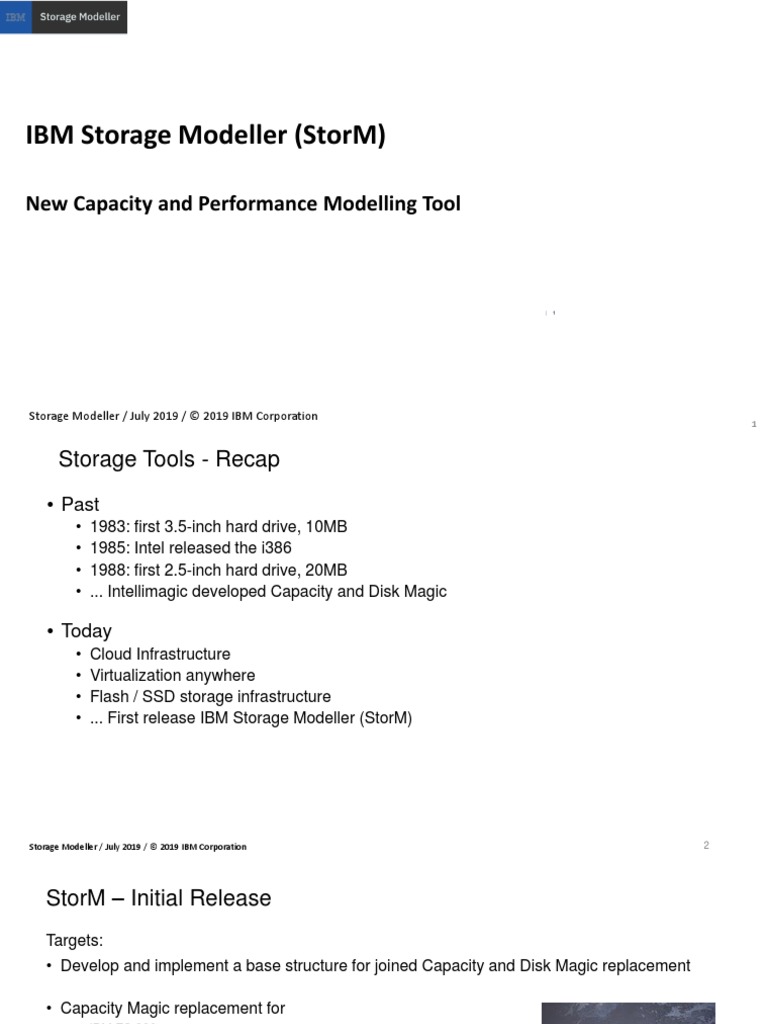 IBM Storage Modeller (StorM) | PDF | Computer Data Storage | Computer ...