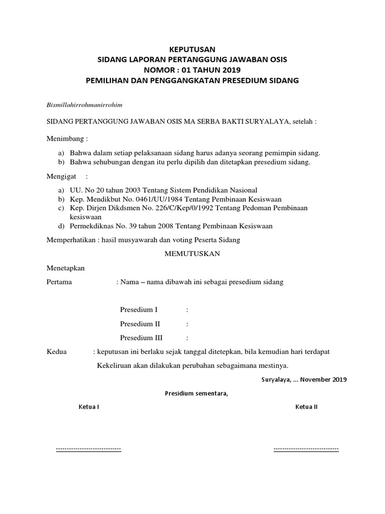 Draf Sidang LPJ | PDF