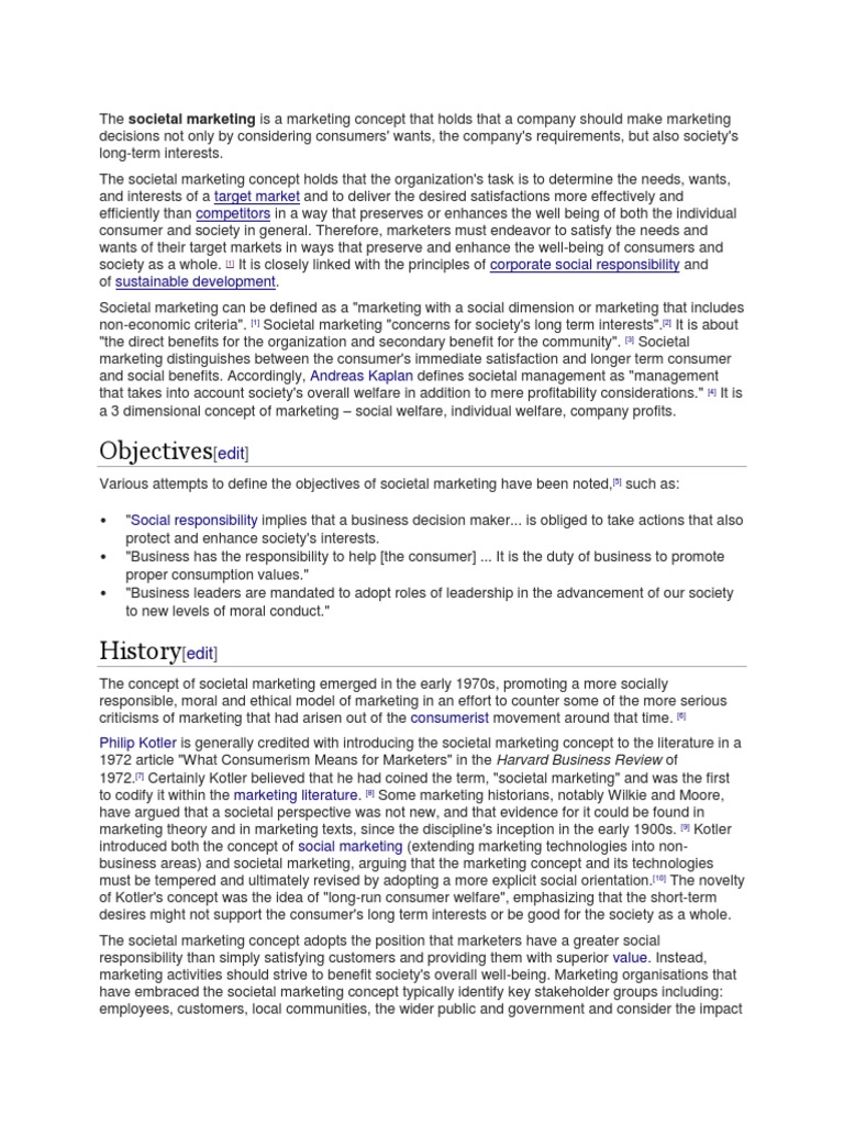 Societal Marketing | PDF | Marketing | Market (Economics)