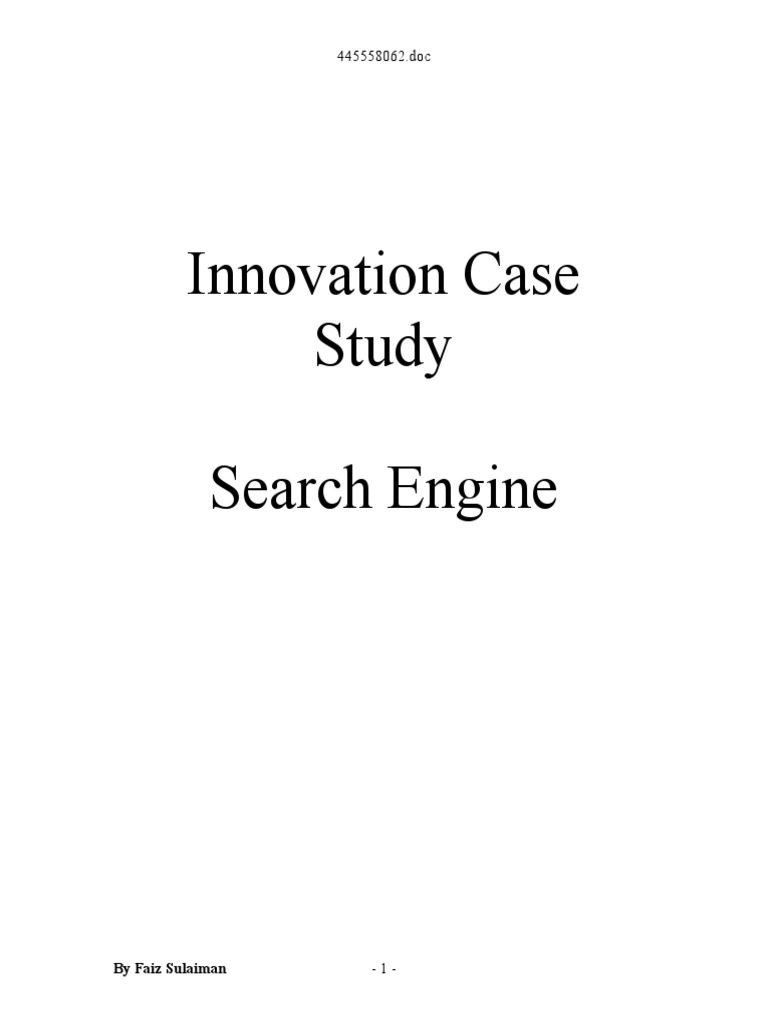 Innovation Case Study Search Engine: by Faiz Sulaiman | PDF | Web ...