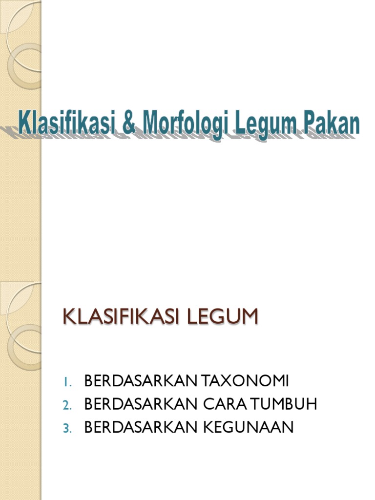 Klasifikasi dan Morfologi Legum | PDF