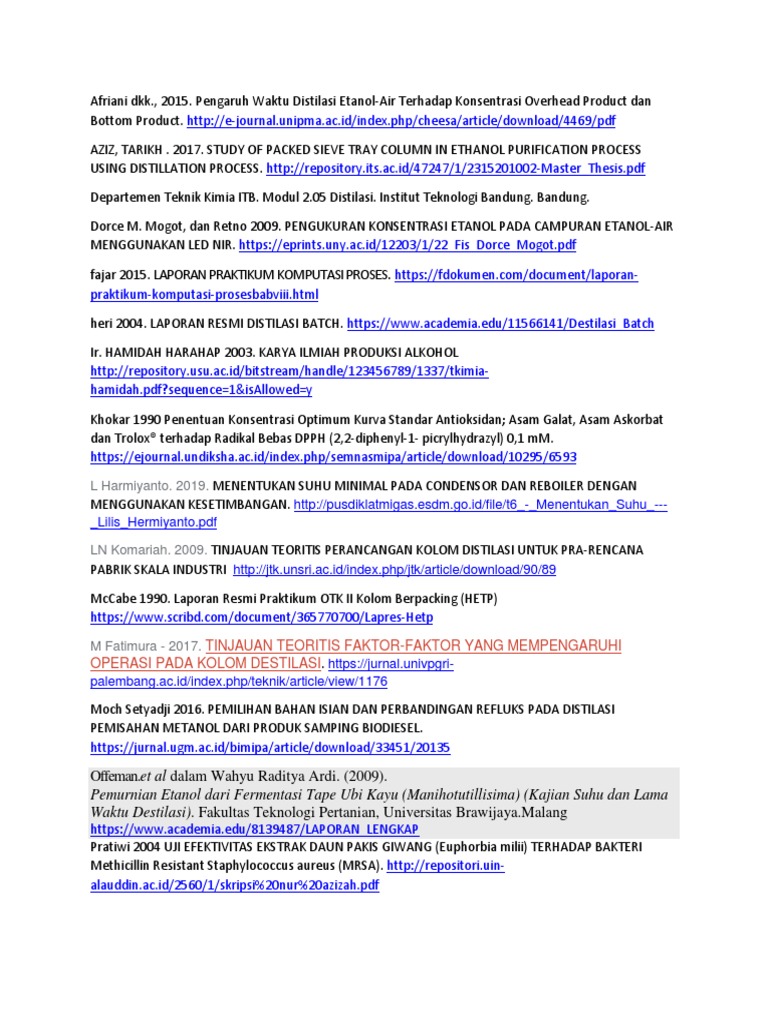 Dapus Distilasi Semua | PDF | Seni | Sains & Matematika