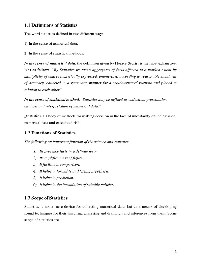 Statistics (Unit I) | PDF | Histogram | Statistics