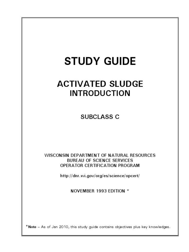 Study Guide: Activated Sludge | PDF | Sewage Treatment | Anaerobic ...