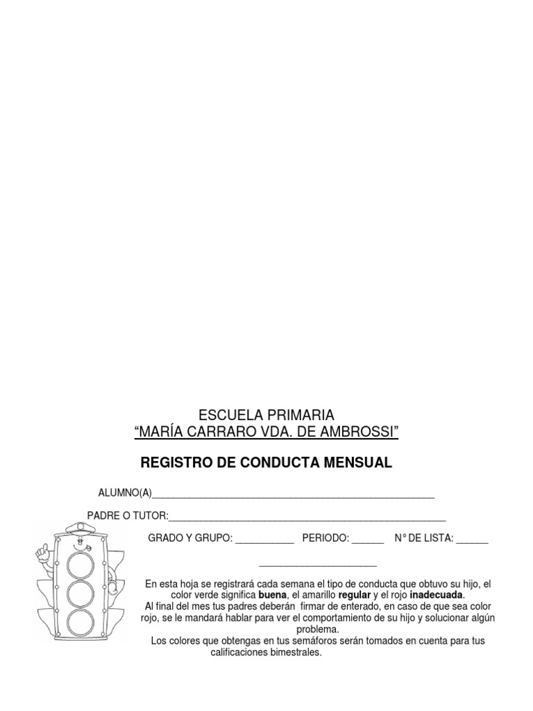 Registro de Conducta Mensual (Semaforo) | PDF