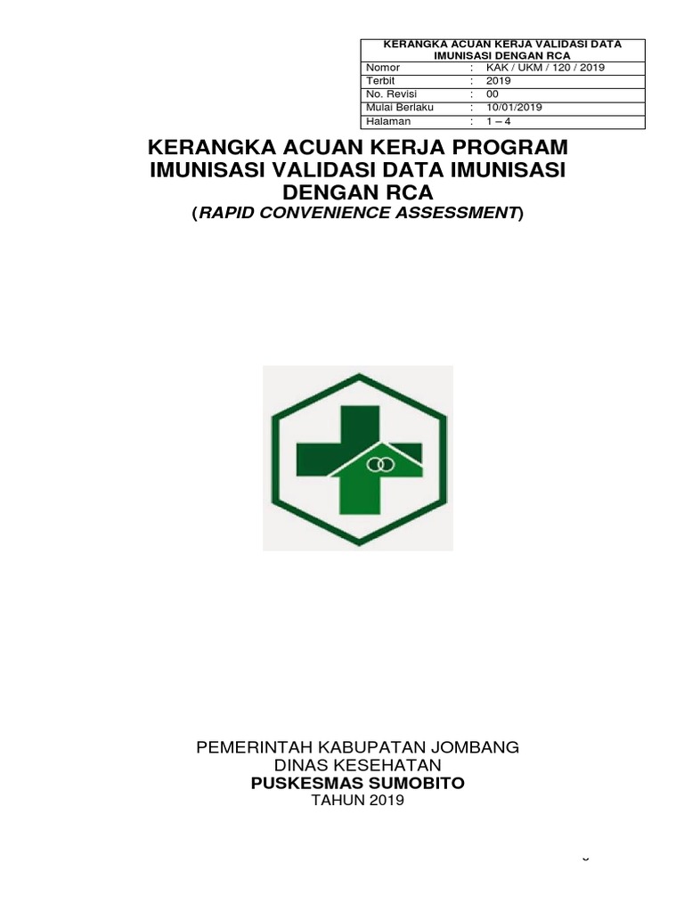 4 KAK Program Imunisasi Validasi Dan RCA | PDF | Bisnis | Pengelolaan Keuangan & Uang