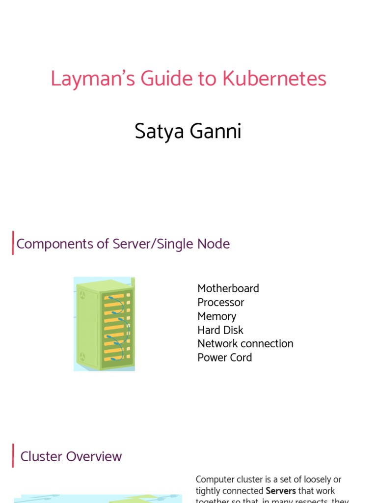Laymans Guide To Kubernetes Pdf Computer Cluster Distributed Computing Architecture