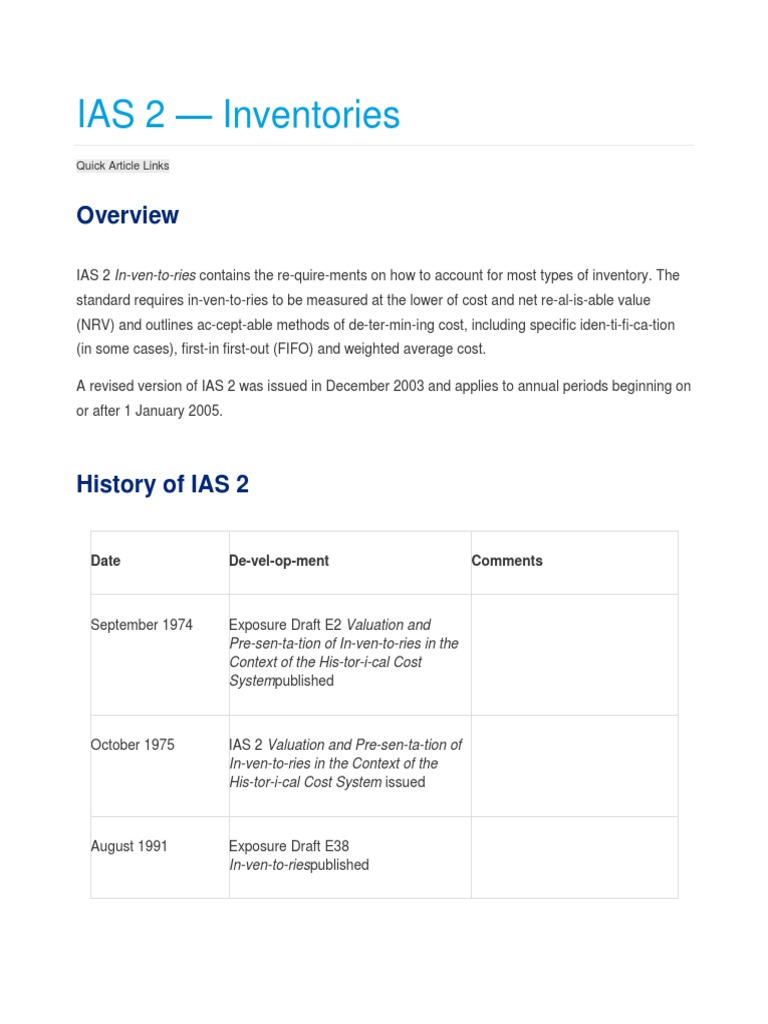 Ias 02 | PDF | International Financial Reporting Standards | Income ...