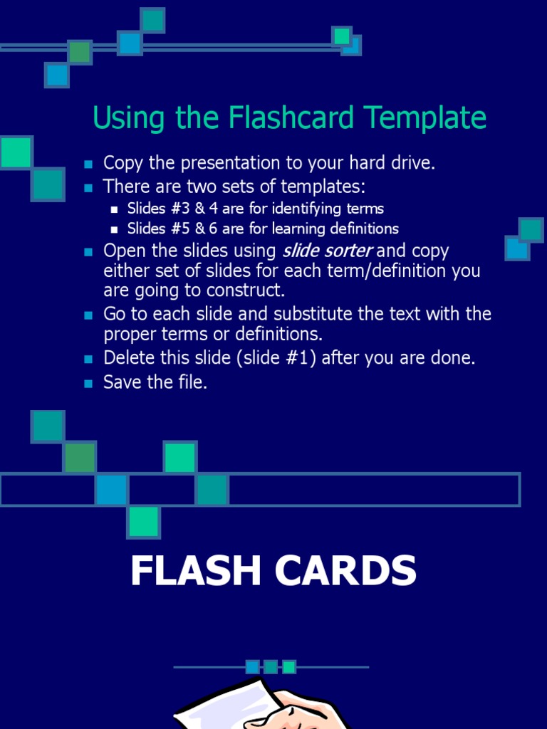Using The Flashcard Template: Slide Sorter | PDF
