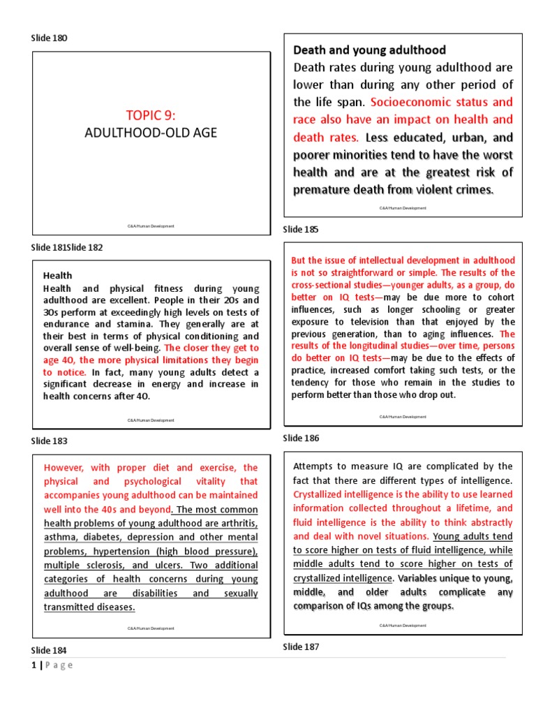 Adulthood Old Age | PDF | Developmental Psychology | Interpersonal ...