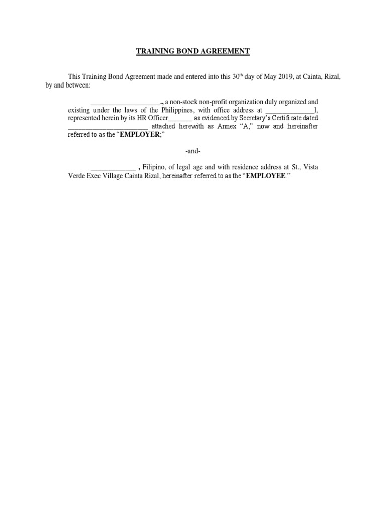 Training Bond Agreementsrcib | PDF