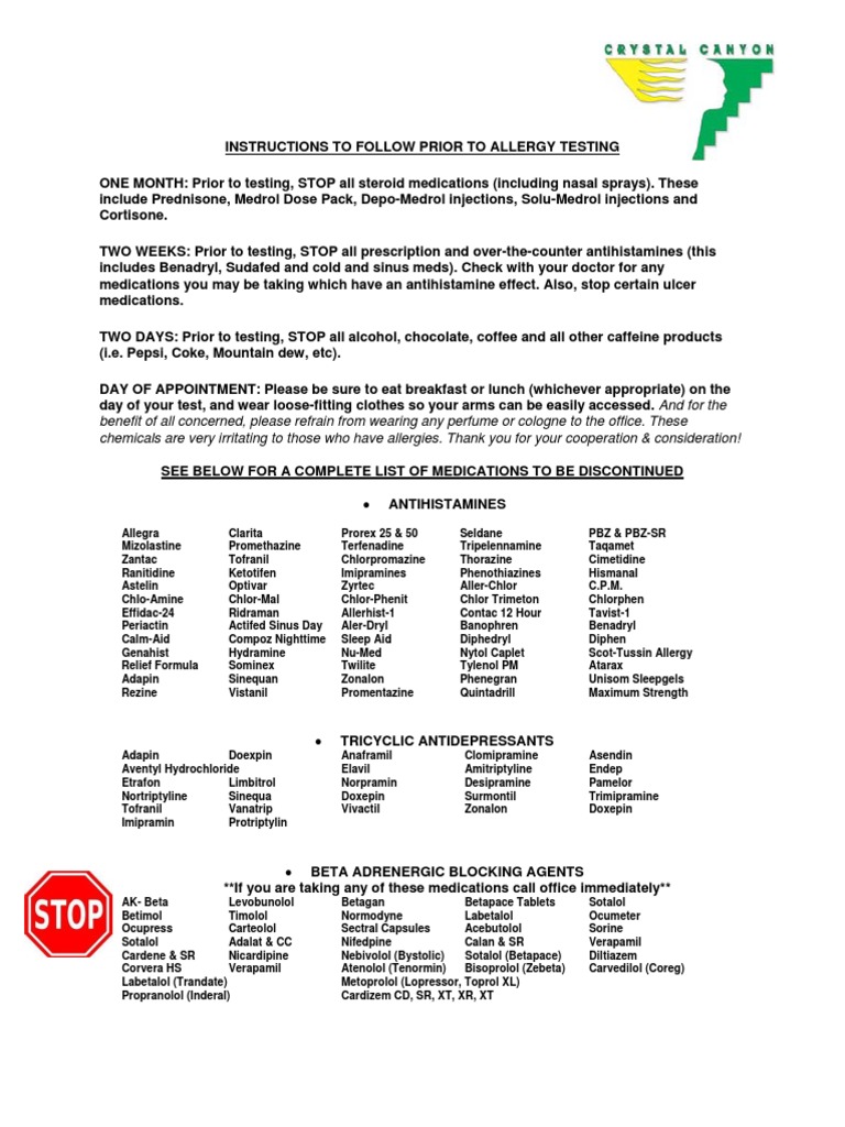 Allergy Instructions and Frequently Asked Questions 1 of 2 | PDF ...