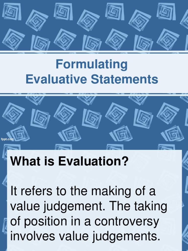 Formulating Evaluative Statements | PDF | Attitude (Psychology ...