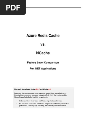 Redis Vs Ncache A Detailed Feture Level Comparison