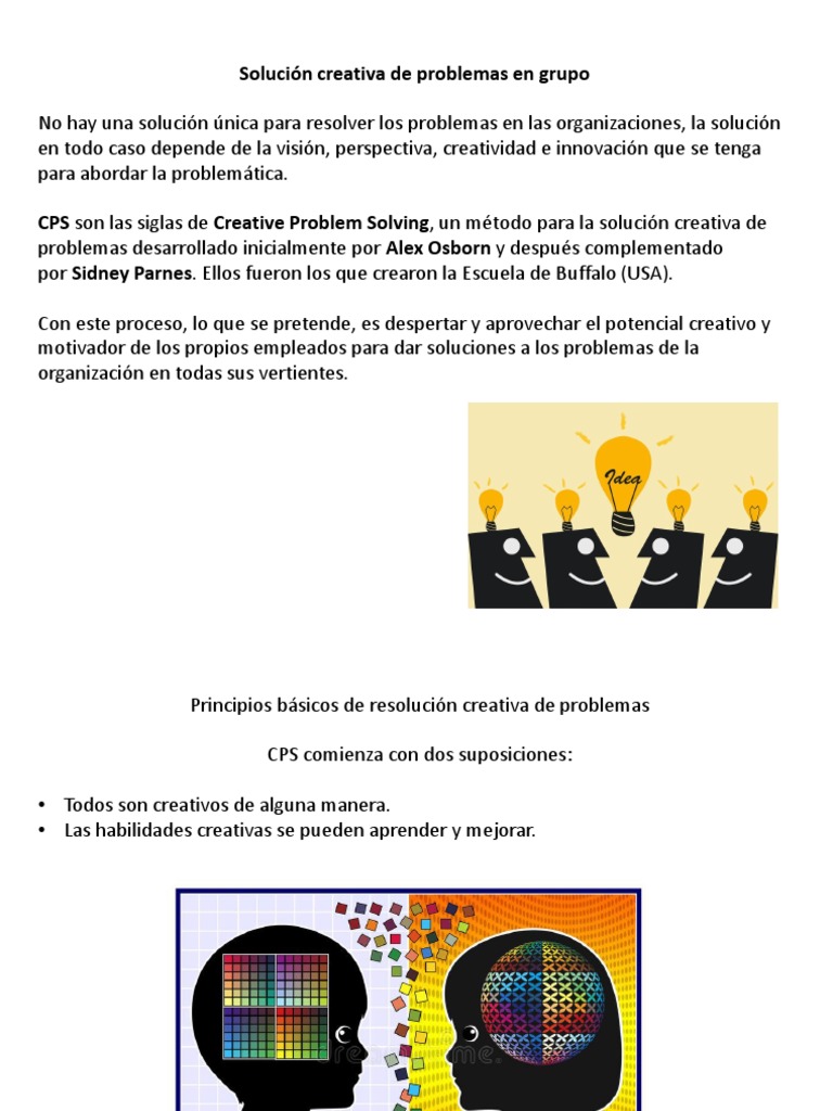 Solución Creativa de Problemas en Grupo | PDF | Creatividad | Planificación
