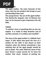 The Story of The Aged Mother | PDF | Narration | Folklore