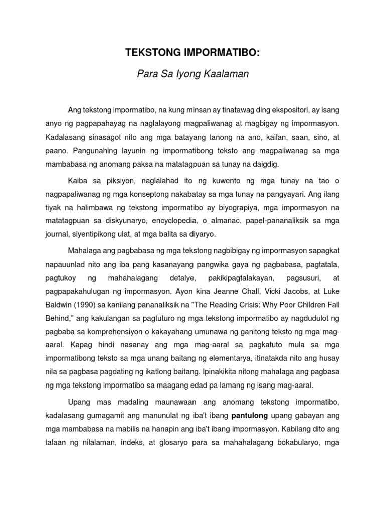 Tekstong Impormatibo