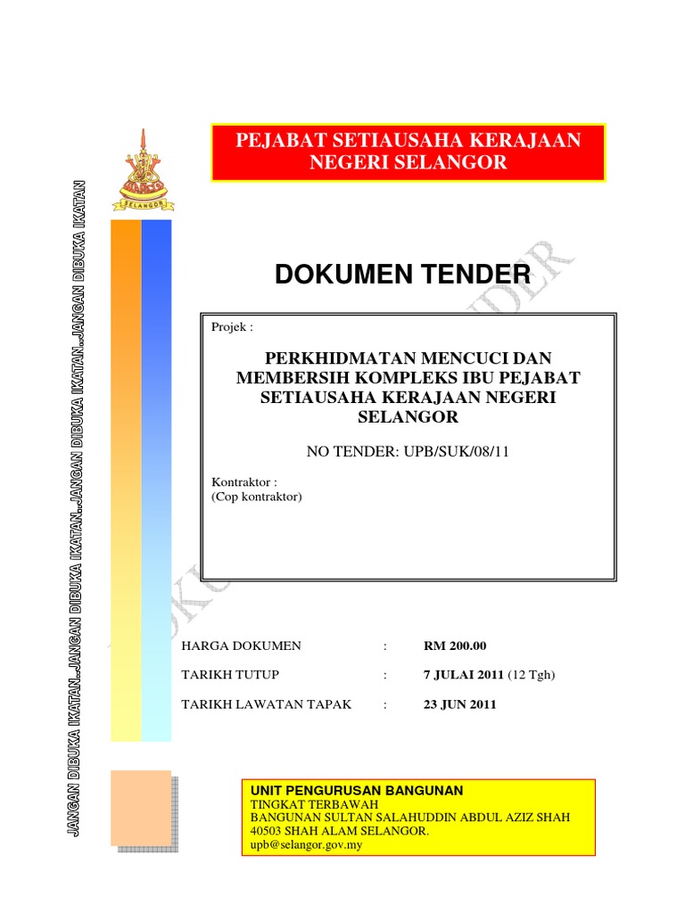 Tender Dokumen Meja Tender | PDF