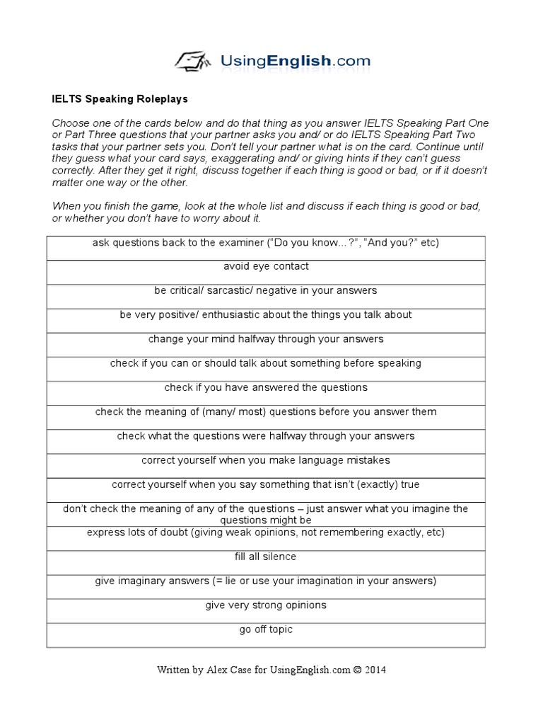 Ielts Speaking Test | PDF | Question | Phrase