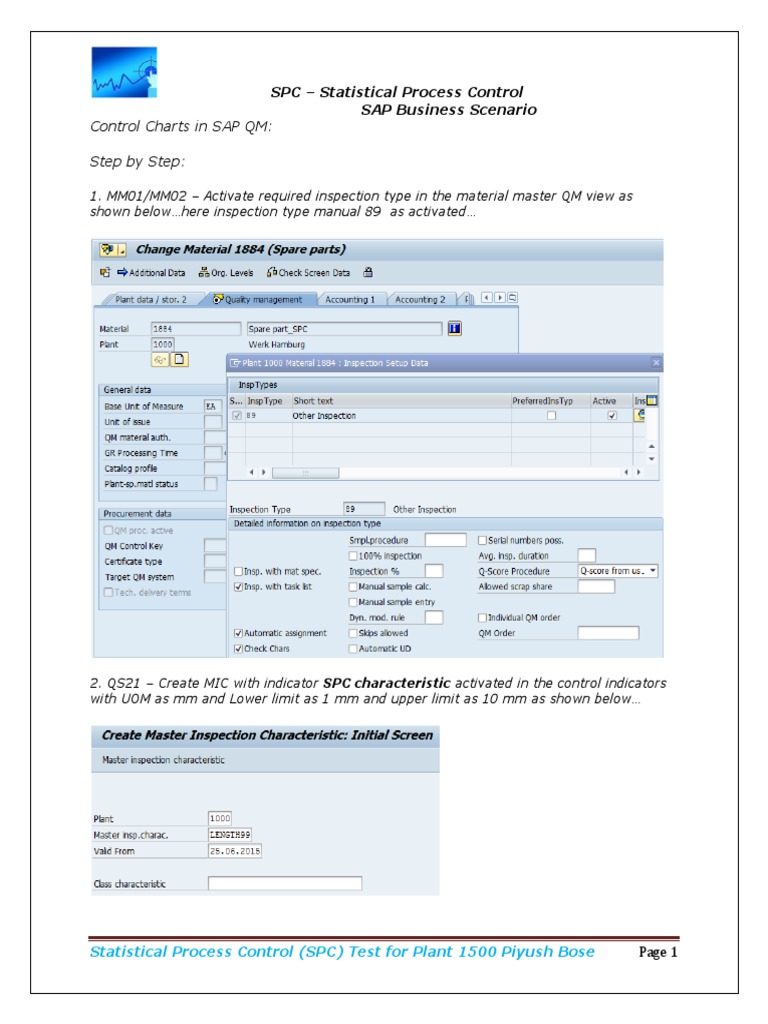 Control Charts in SAP QM: Step by Step | PDF | Applied Mathematics ...