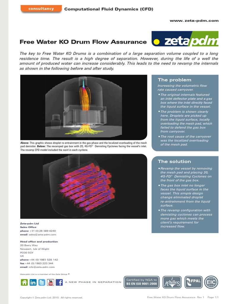 Free Water KO Drum Flow Assurance: Computational Fluid Dynamics (CFD ...