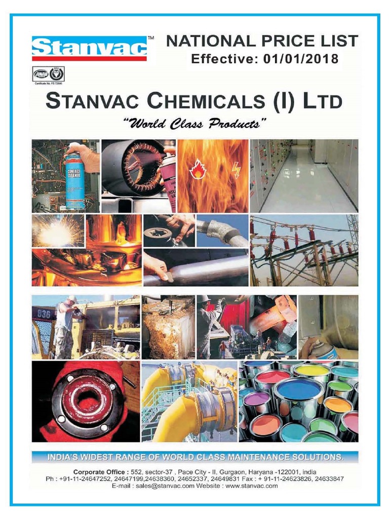Stanvac National Price List DT 01-01-2018 | PDF | Epoxy | Rust