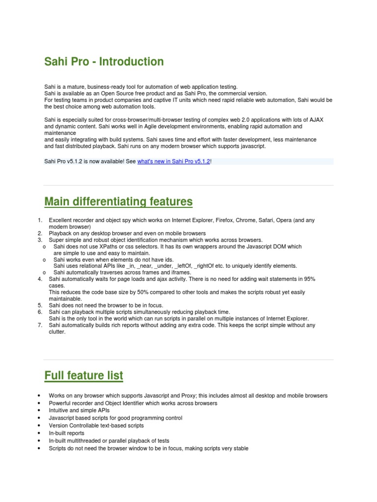 Sahi Pro: Web Automation Tool Overview | PDF | Java Script | Ajax ...