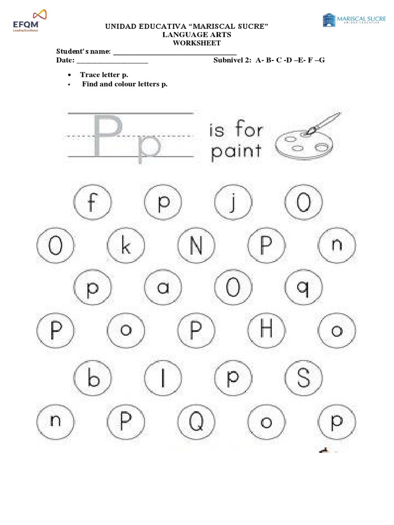 Letter P Tracing and Coloring Worksheet | PDF | Teaching Methods ...