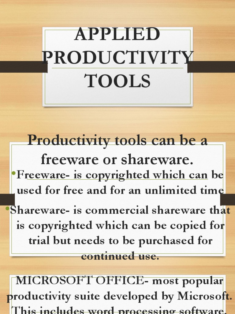 Applied Productivity Tools Pdf