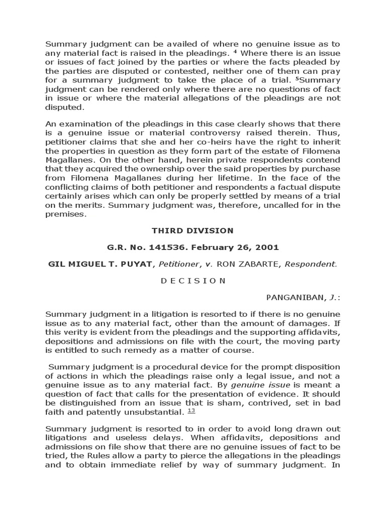 Summary Judgment Notes | Download Free PDF | Summary Judgment | Guarantee