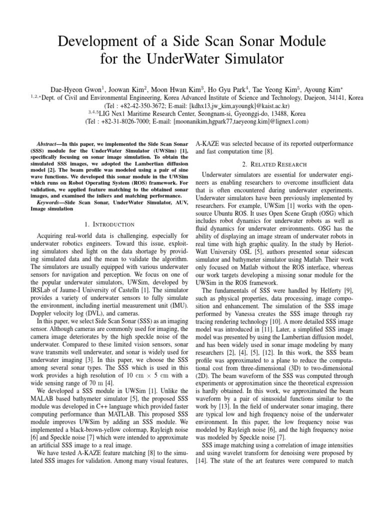 Side Scan Sonar Pdf Sonar Simulation