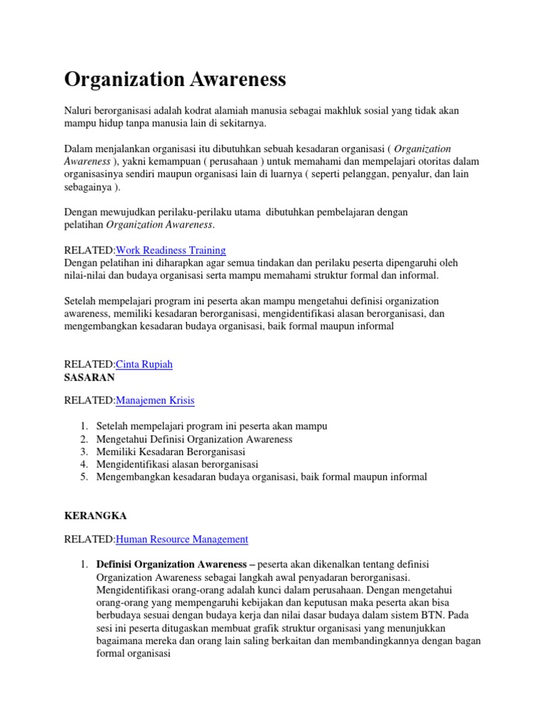 Organization Awareness | PDF