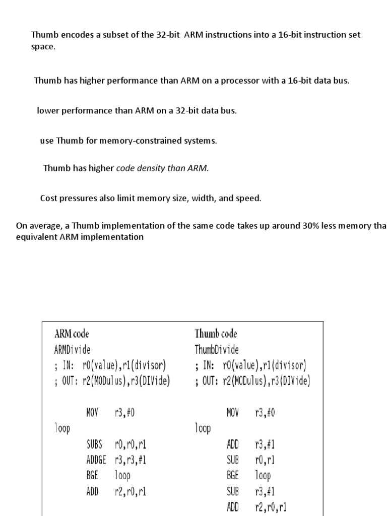 Thumb | PDF | Arm Architecture | Computer Engineering