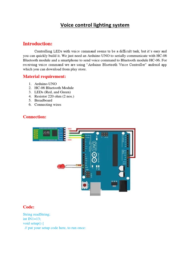 Voice Control Lighting System: Material Requirement | PDF