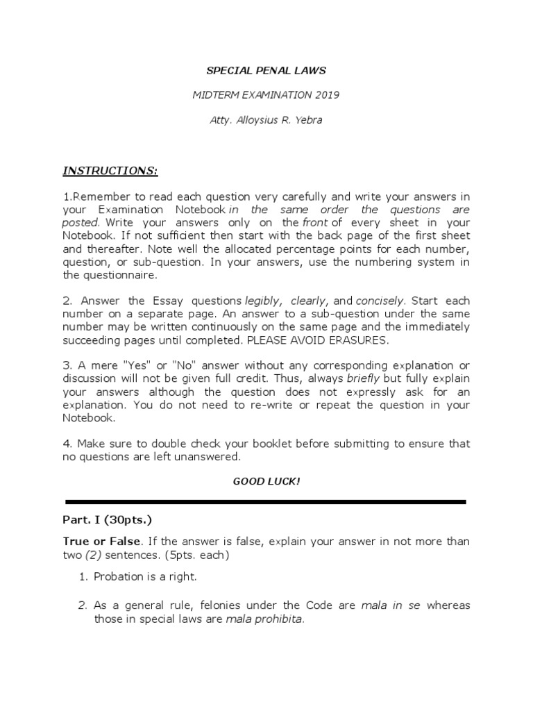 Special Penal Laws Atty Yebra | PDF | Sentence (Law) | Juvenile Court